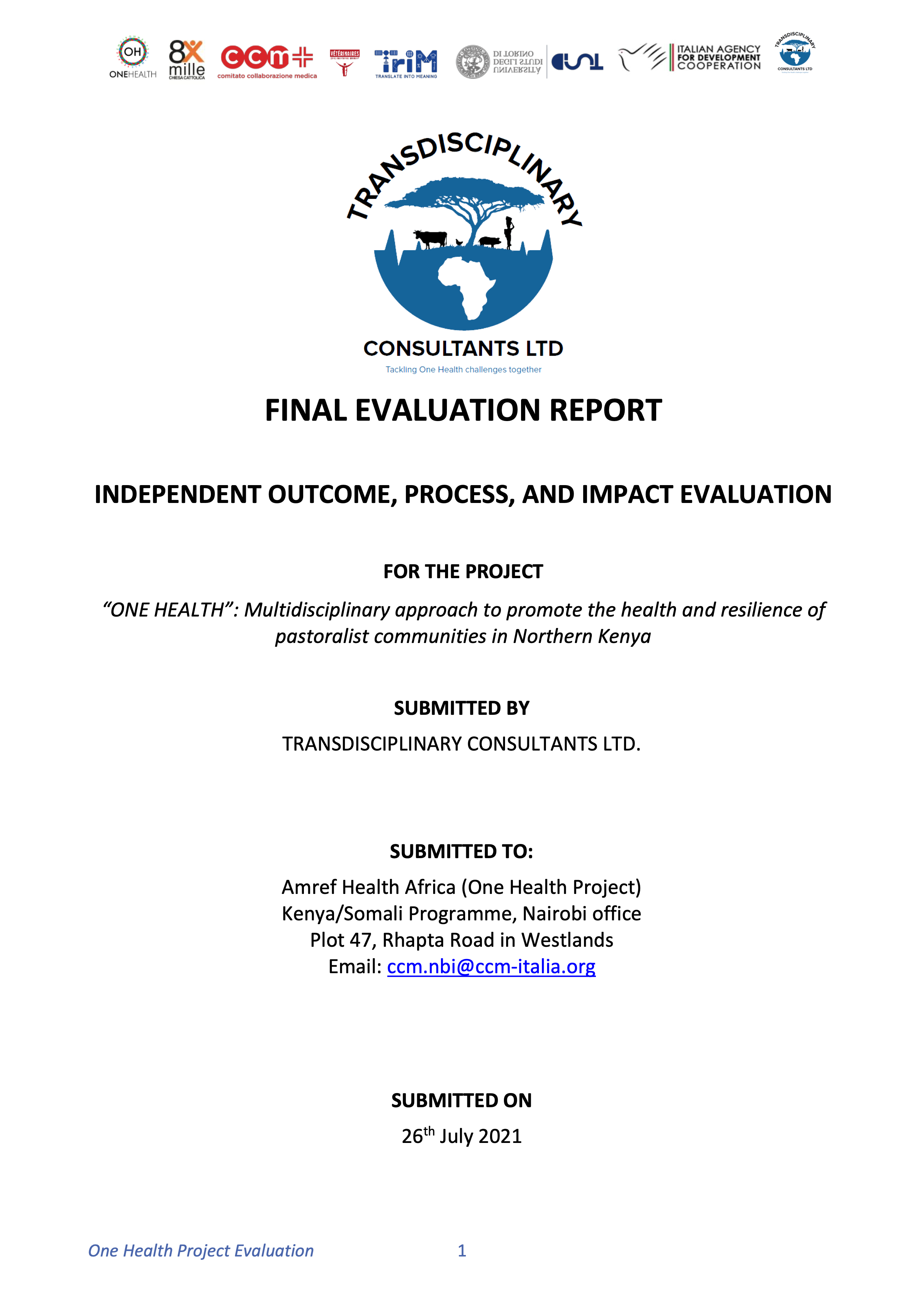 One Health Evaluation Project | Transdisciplinary Consultants